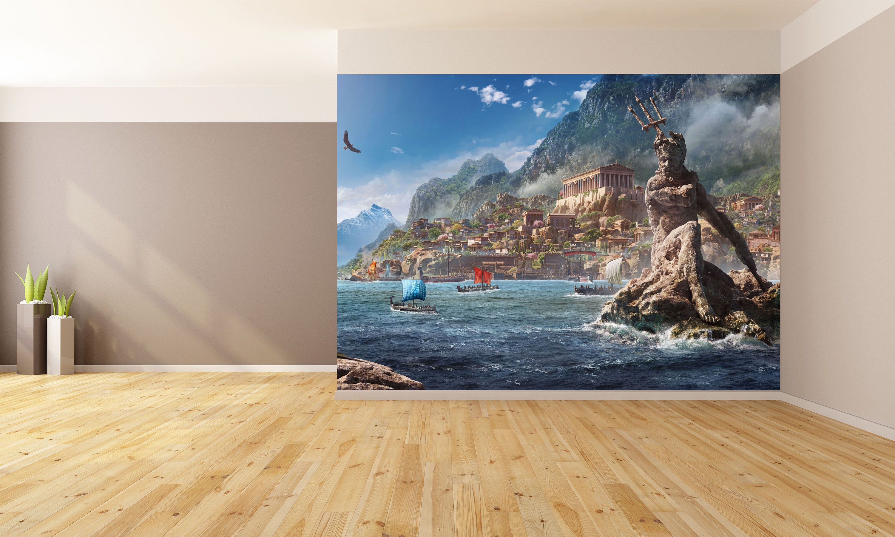 Poseidon God Wallpaper Greek Ancient Wall Mural Mythology Peel & Stick ...