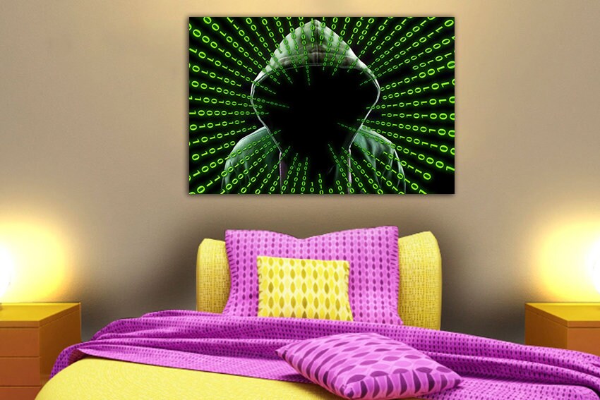 Hacker Canvas Internet Print Art Computer Science Art Anonymous Print ...