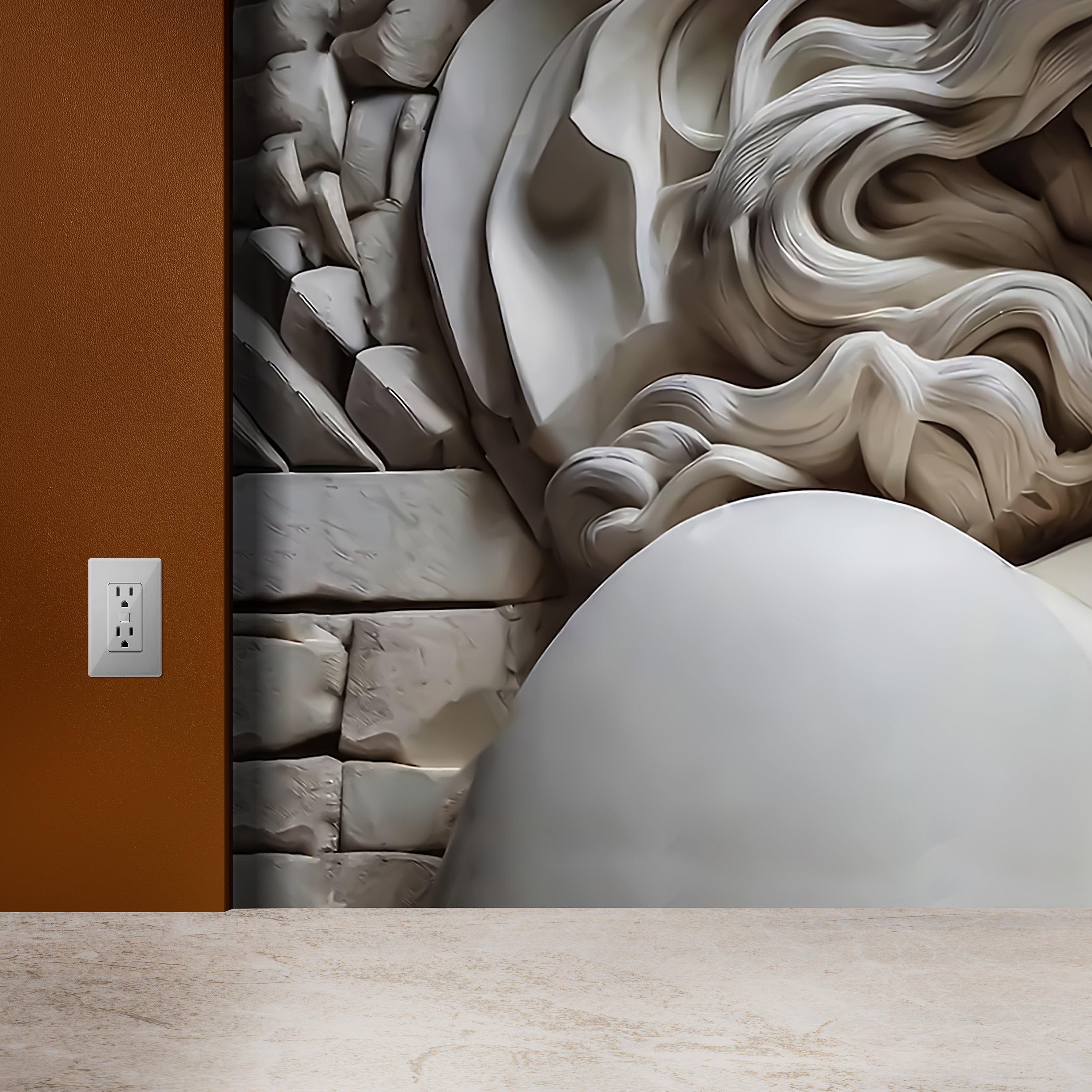 3D Gypsum Woman Sculpture Wallpaper Removable Peel and Stick Mural ...