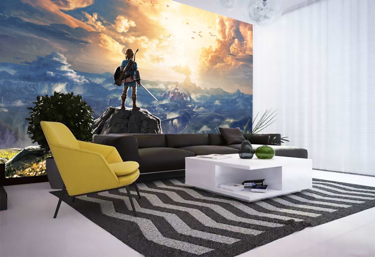 Zelda Wallpaper Zelda Mural Vinyl Wallpaper Legend of Zelda Wall Mural ...