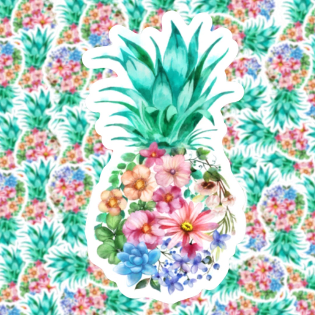 Floral Pineapple Sticker - Etsy