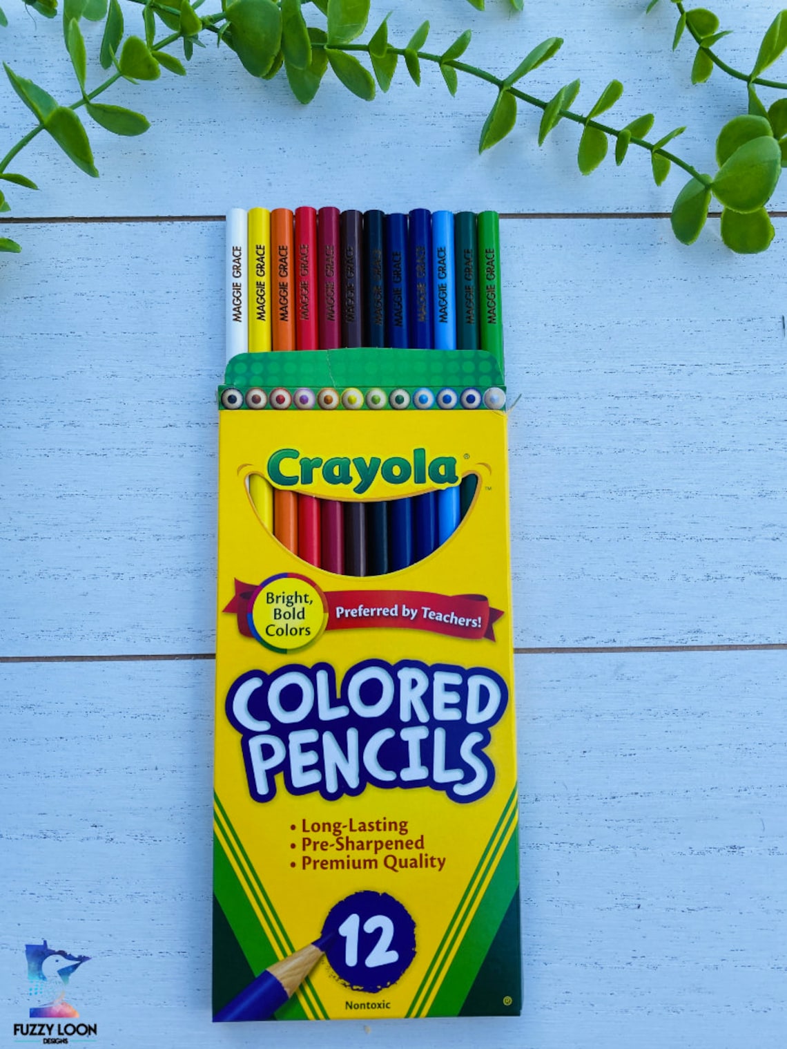 Personalized Crayola Colored Pencils 12 Pack - Etsy