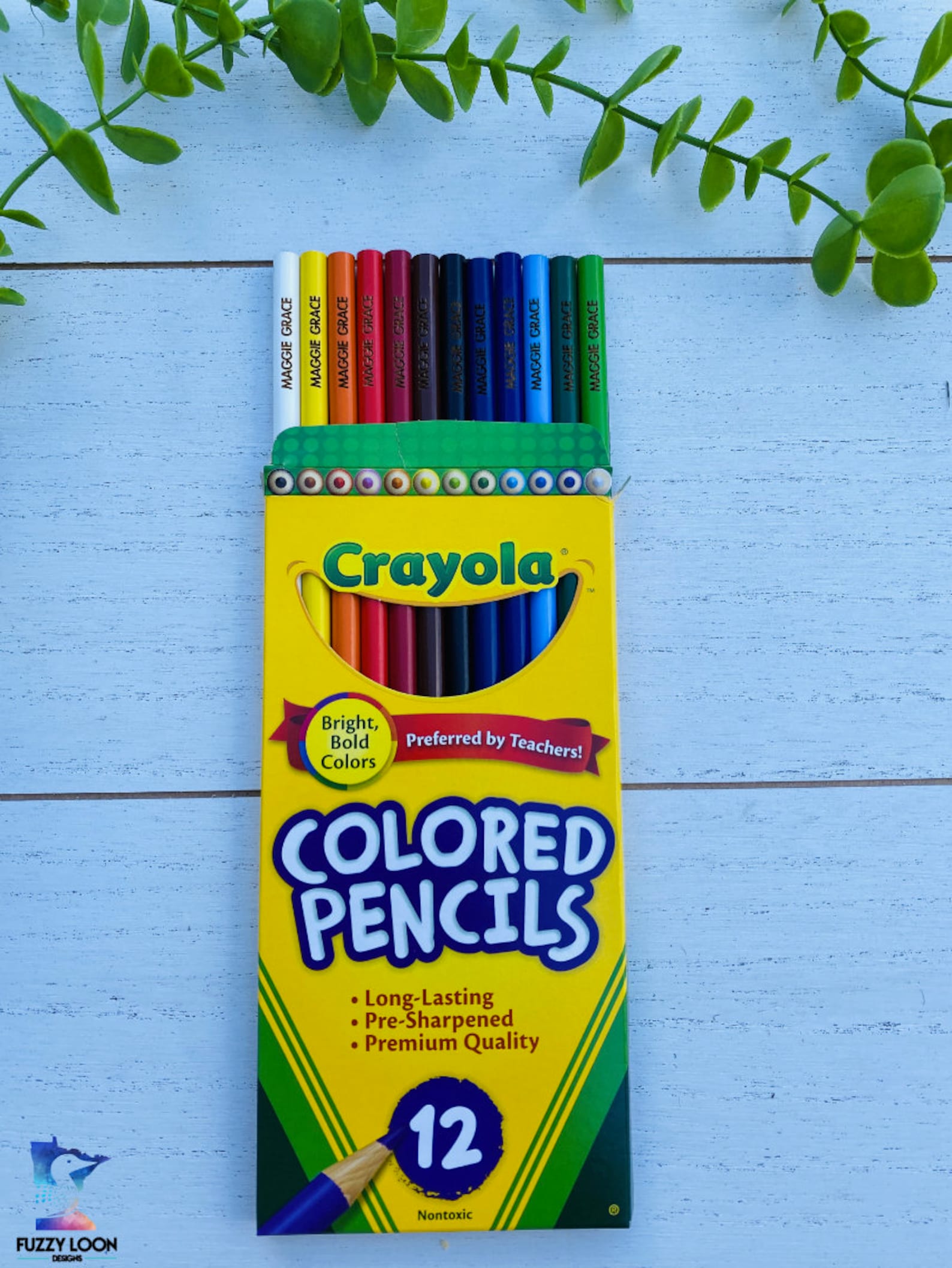 Personalized Crayola Colored Pencils 12 Pack - Etsy