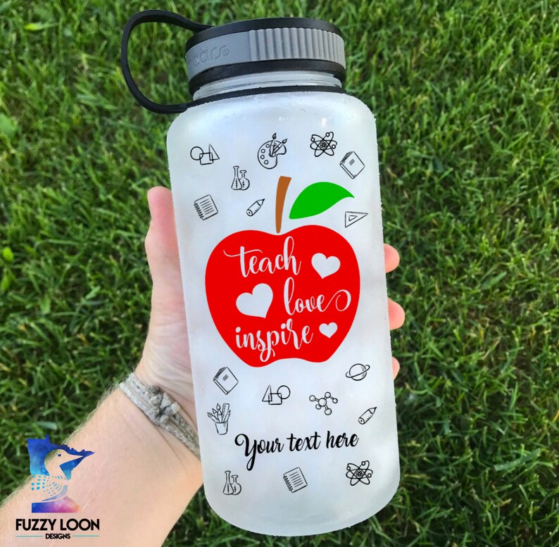 Motivational Teacher Water Bottle With Personalization and - Etsy