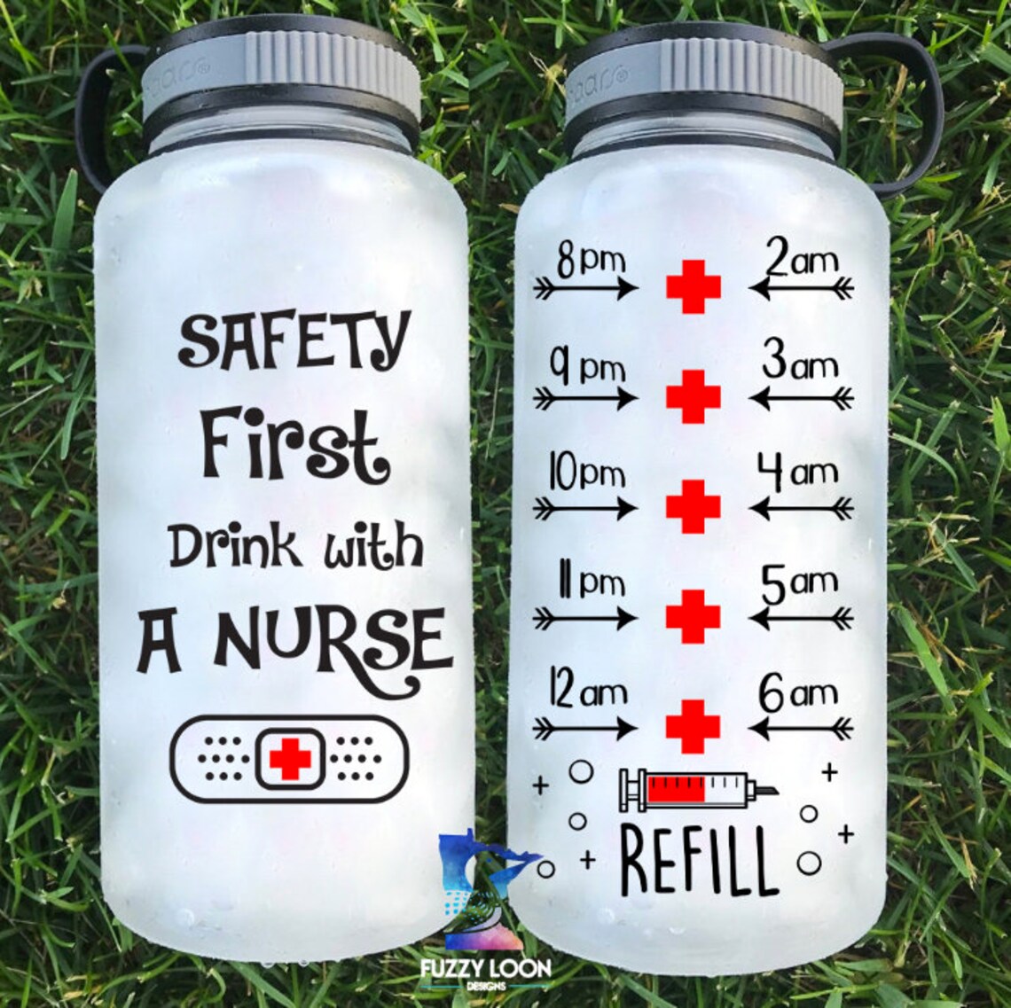 Safety First Drink With A Nurse Motivational Water Bottle | Etsy