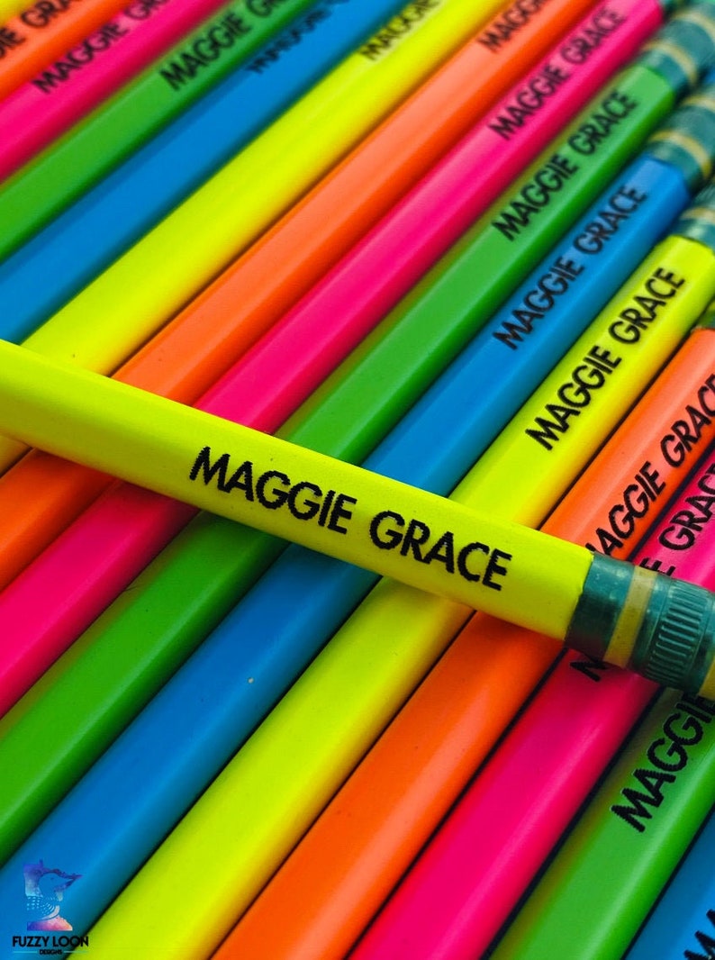 Personalized Neon Pencils 18 Pack Ticonderoga 2 - Etsy