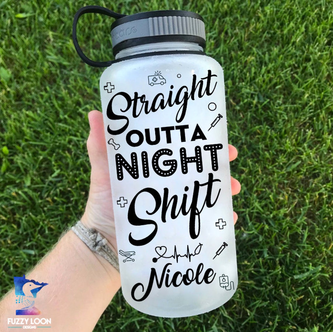 Night Shift Paramedic, Ambulance Crew Motivational Water Bottle - Etsy