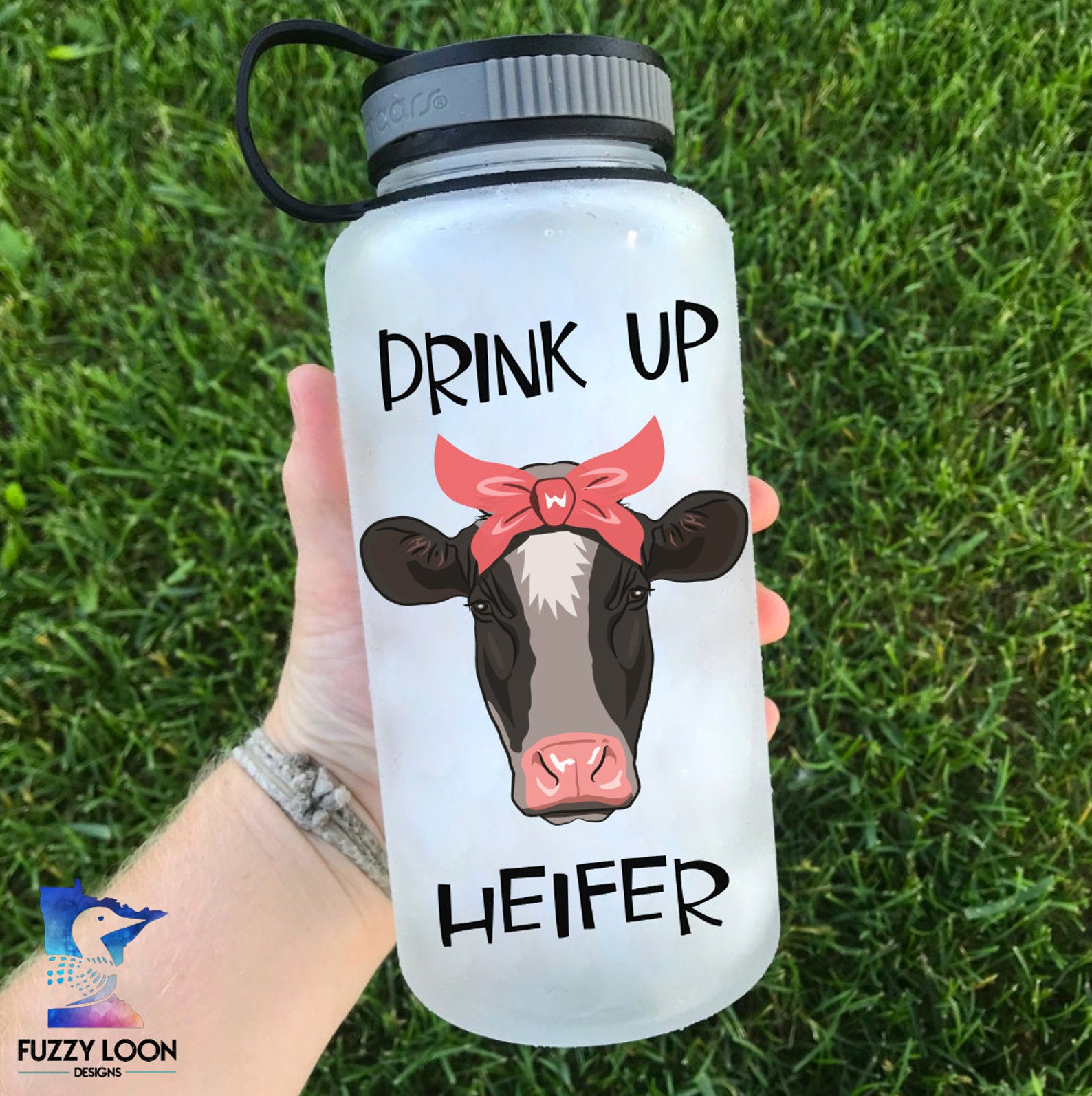 Drink up Heifer With a Cute Cow and Hourly Water Tracker - Etsy