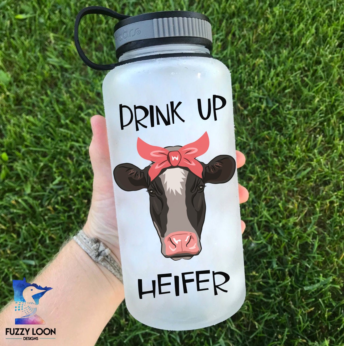 Drink up Heifer With a Cute Cow and Hourly Water Tracker - Etsy
