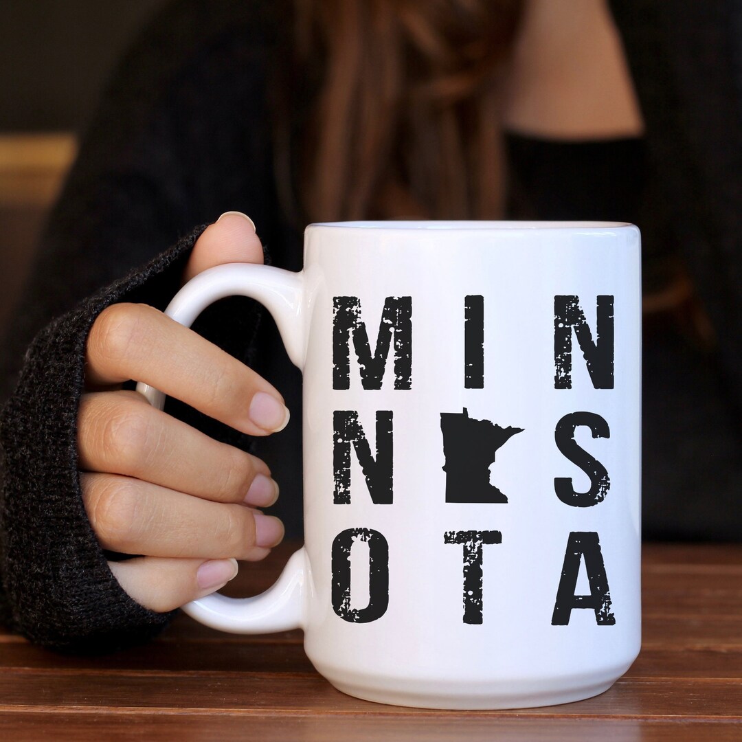 Minnesota Square Design With Minnesota State Shape | Coffee Mug | 15oz ...