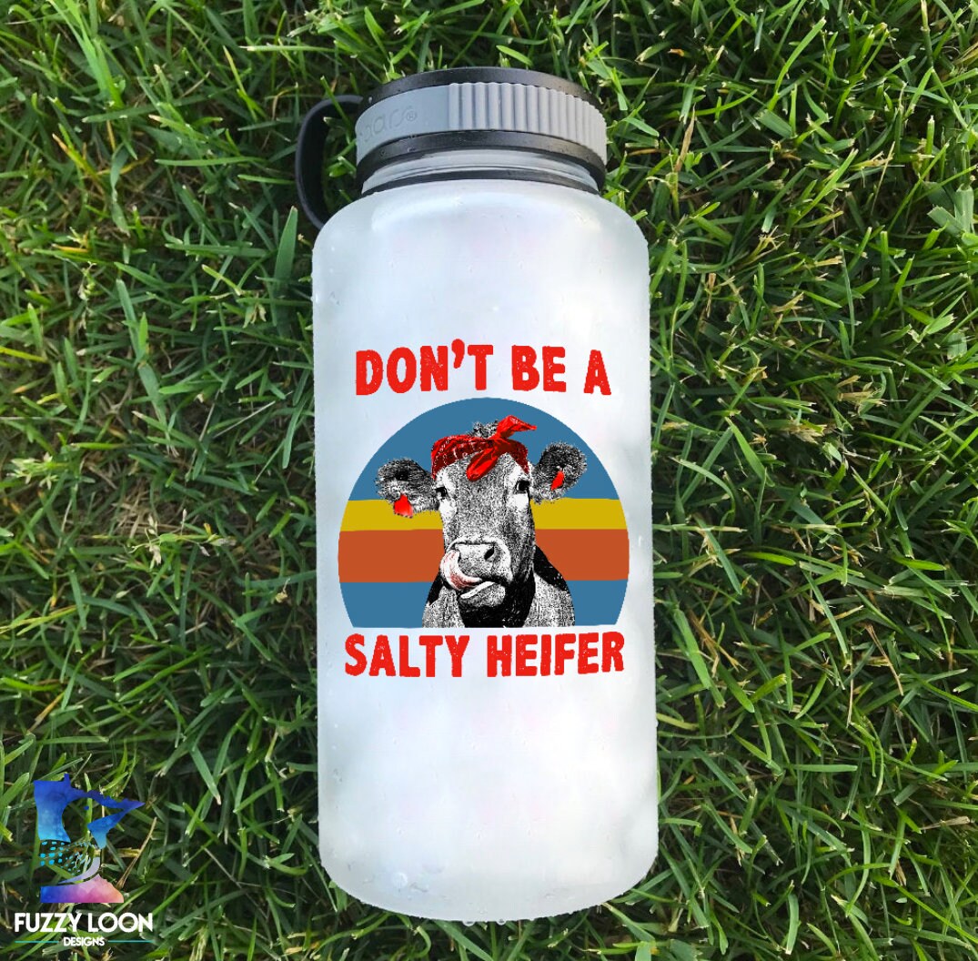Salty Heifer Colorful Motivational Water Bottle - Etsy