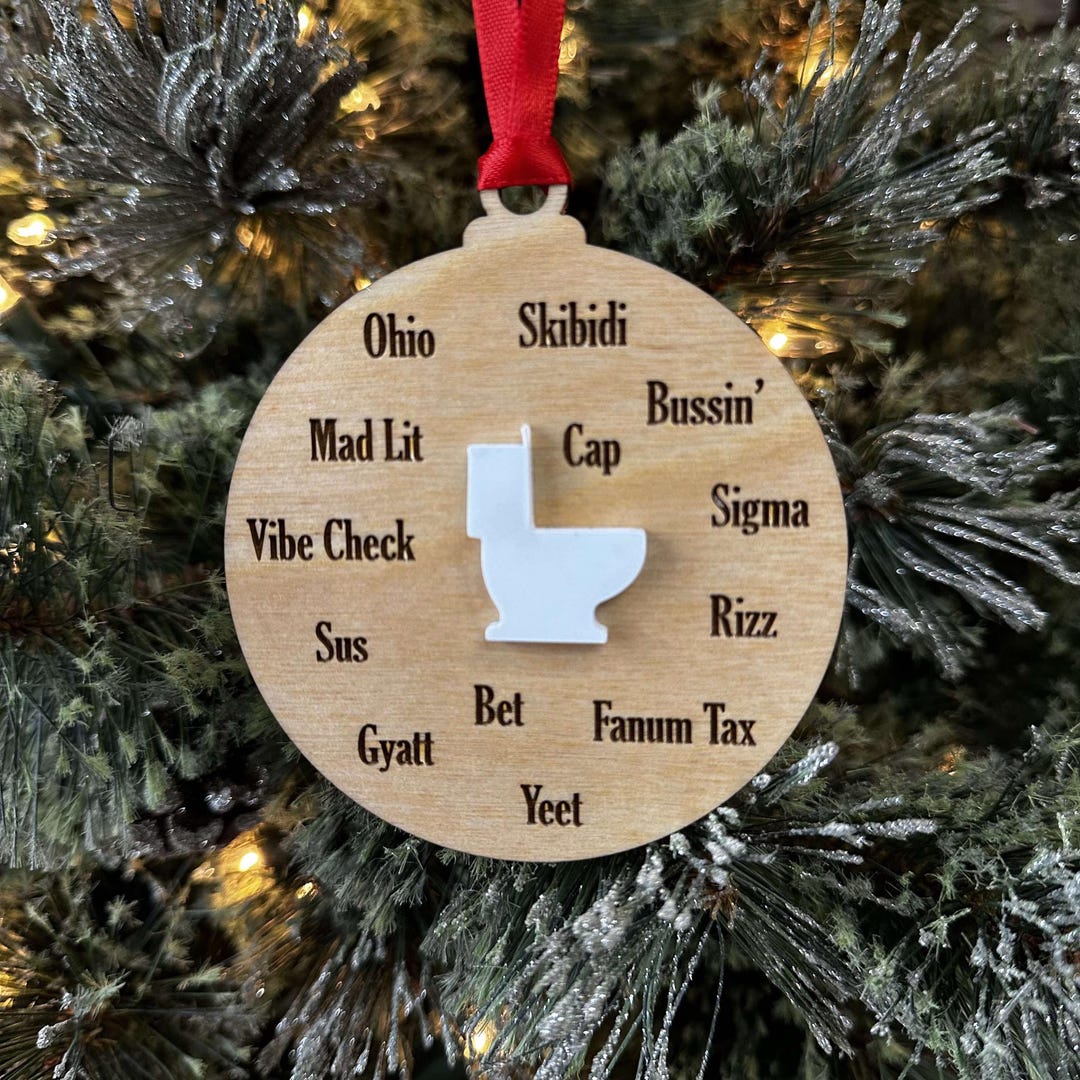 Gen Alpha Slang Wood Ornament | Funny Christmas Gift for Gen Alpha ...
