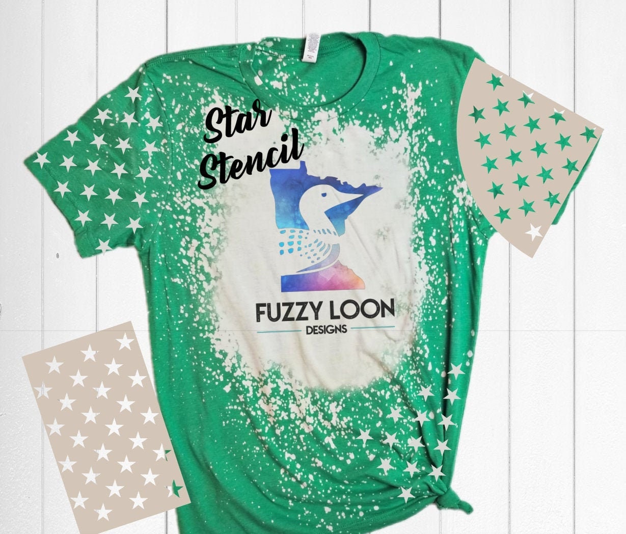 Acrylic Bleaching Stencil Sleeve T-Shirt Template Stars Craft Supplies ...