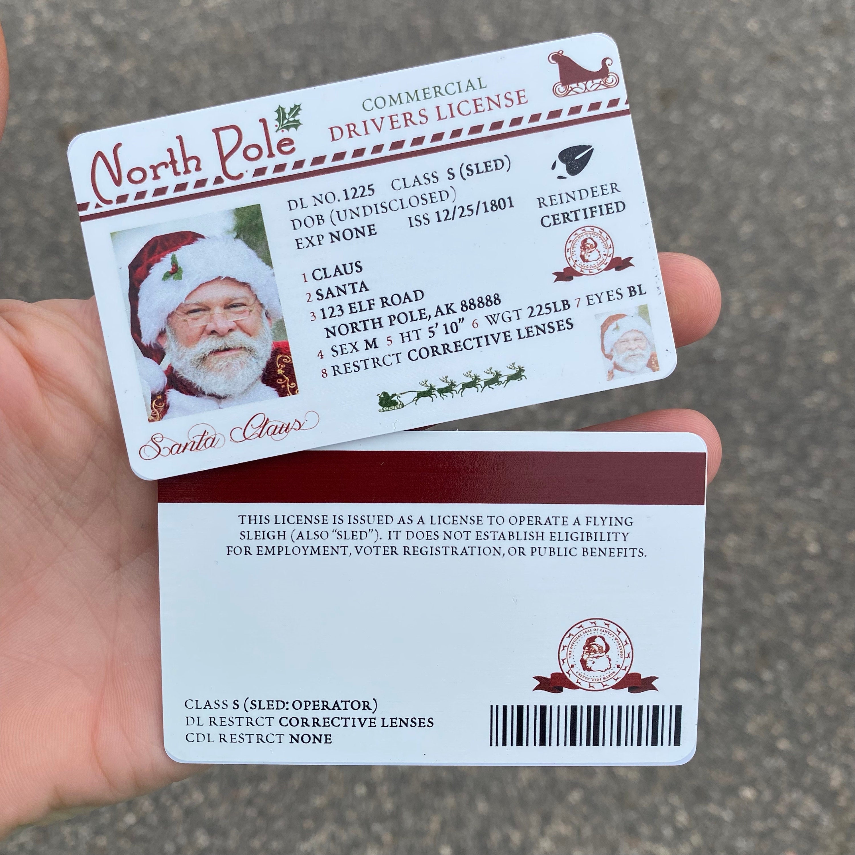Santa's Lost Driver's License Santa ID Card - Etsy