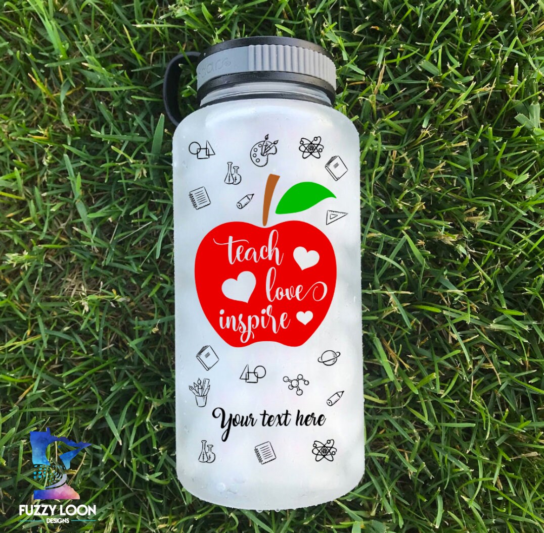 Motivational Teacher Water Bottle With Personalization and | Etsy