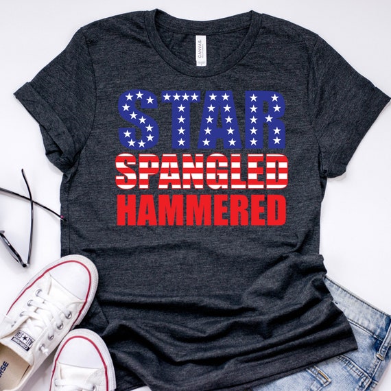 Star Spangled Hammered Patriotic T-shirt America 4th of - Etsy