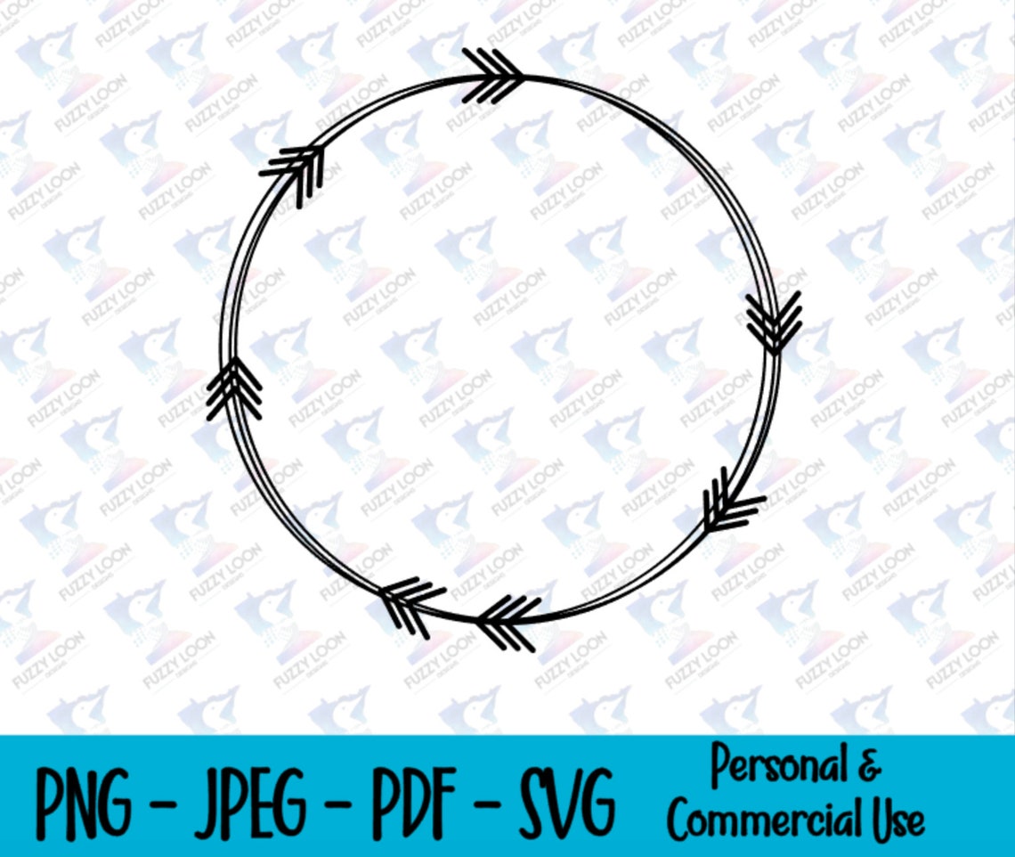 Arrow Circle Frame Clip Art Digital Download Sublimation - Etsy