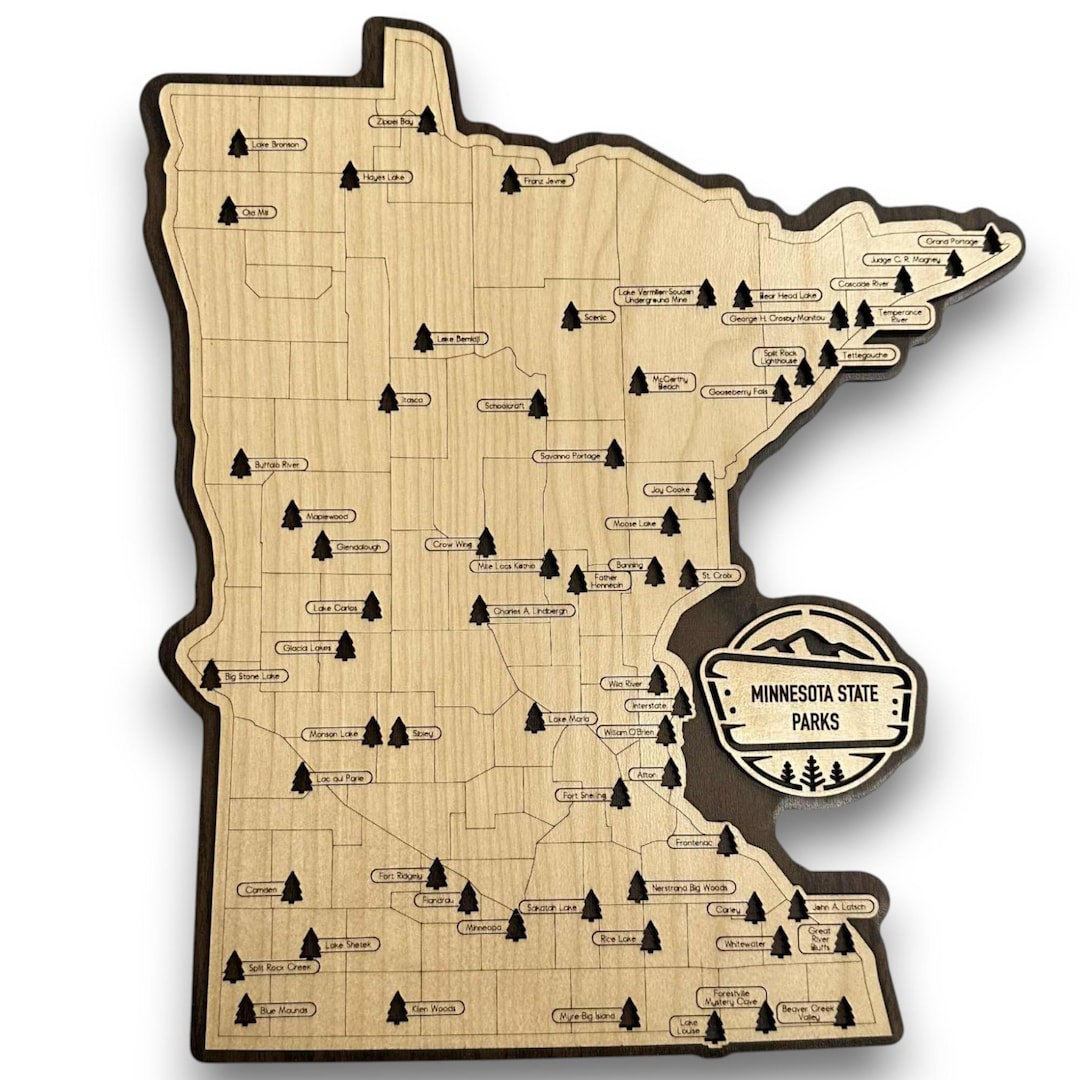 Minnesota State Park Map Travel Map | Hiking Map | Camping Map - Etsy