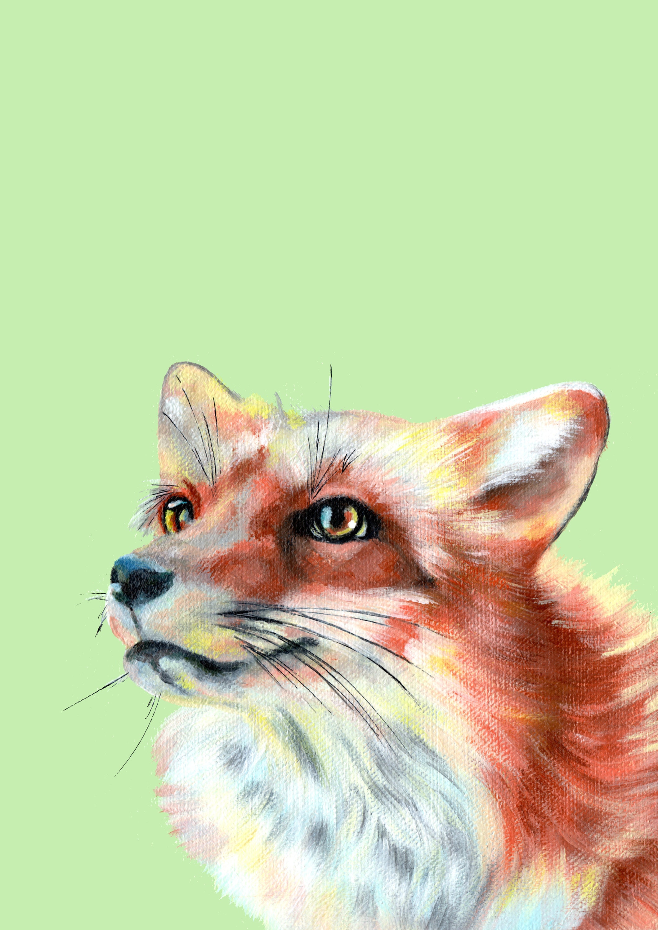Fox A4 Print Fox Red Fox Fox Art Fox Painting Wall Art - Etsy