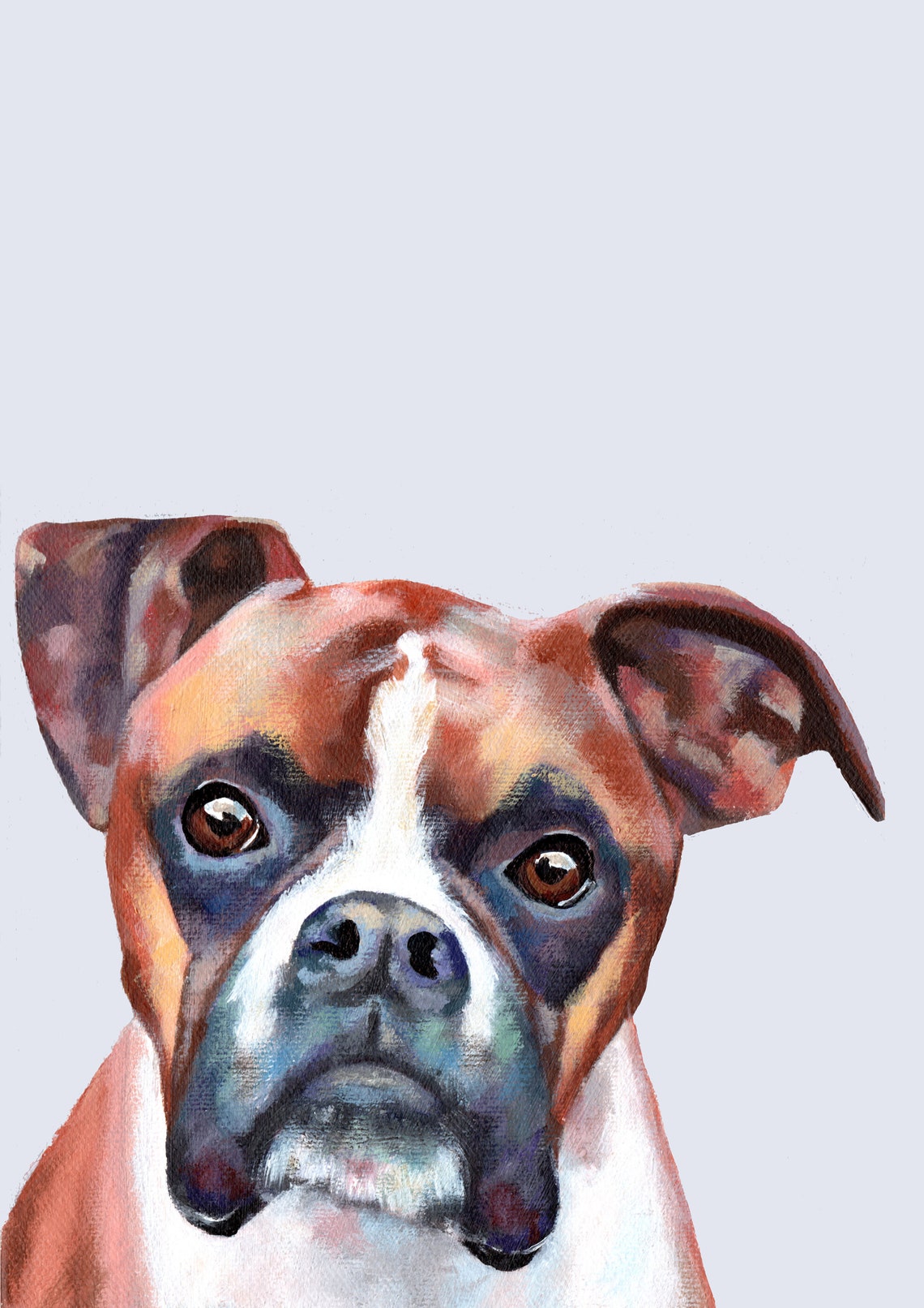 Boxer A4 Print Dog Boxer Dog Art Dog Painting Pet Art - Etsy