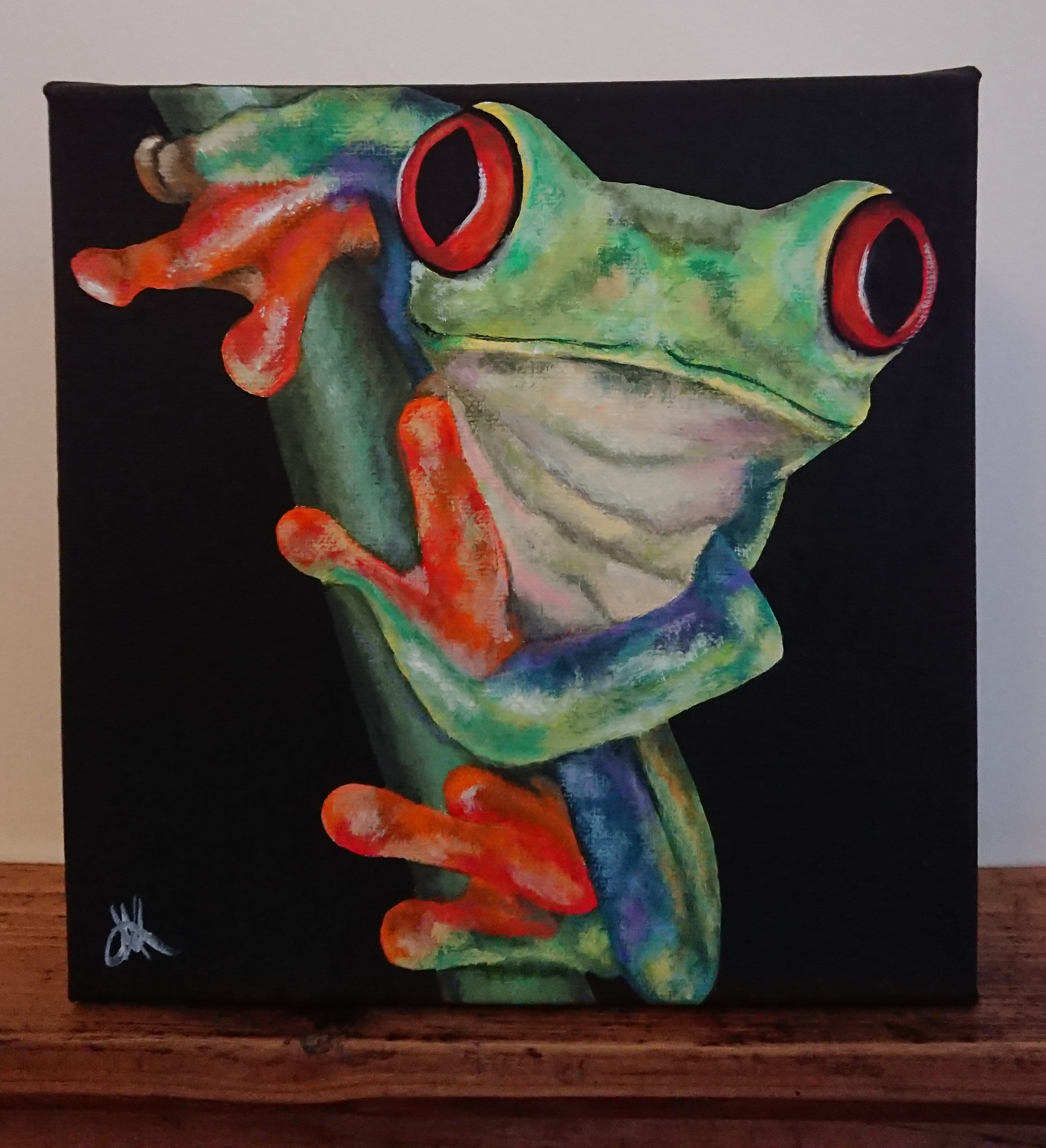 Original 'tree Froggy' Canvas - Frog Painting, Frog Wall Art, Frog ...