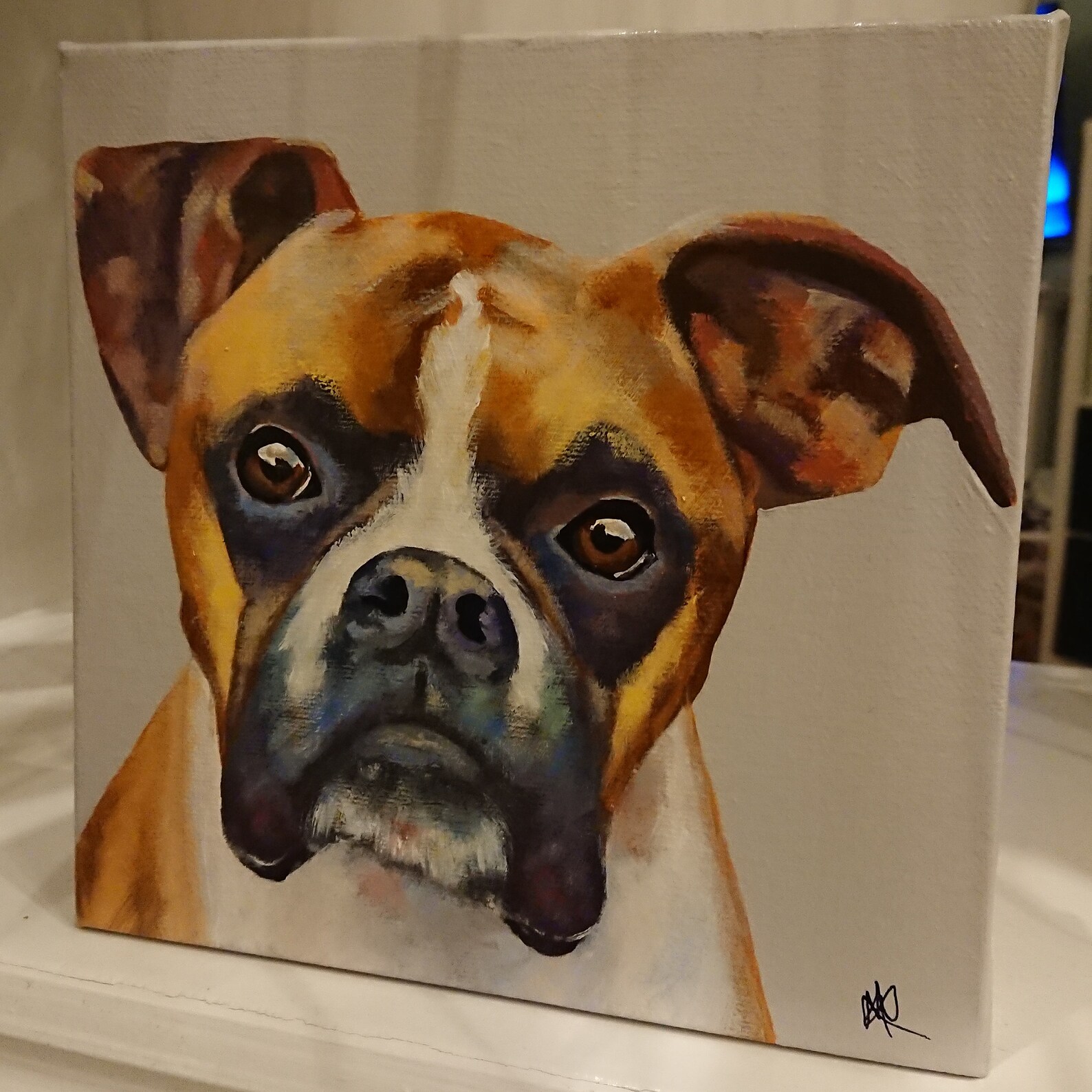 Original ‘boxer’ Canvas – Dog, Boxer, Dog Art, Dog Painting, Pet Art ...