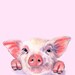 Peek A Boo Piggy Print Pig Print Pig Painting Pig Wall - Etsy