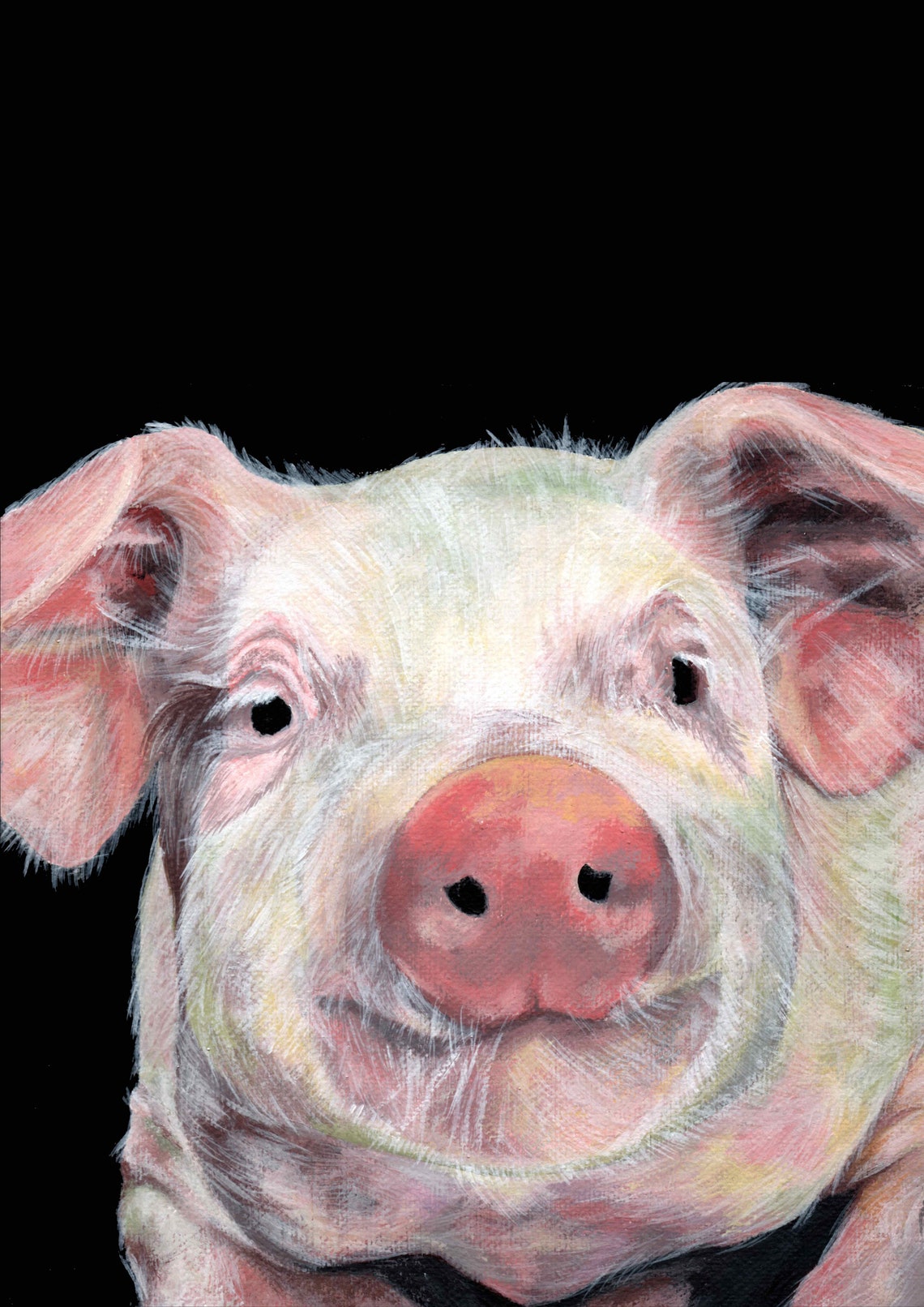 Piggy A4 Print Pig Print Pig Painting Pig Wall Art Pig - Etsy
