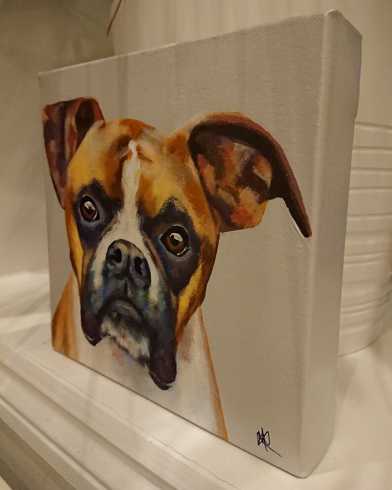 Original ‘boxer’ Canvas – Dog, Boxer, Dog Art, Dog Painting, Pet Art ...