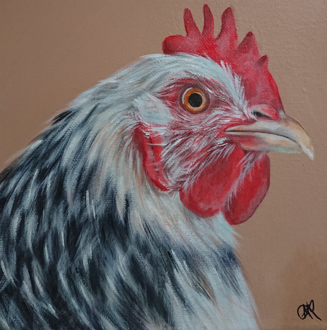 Lienzo original 'Sussex Chicken' Retrato de pollo, pollo, arte de pollo ...