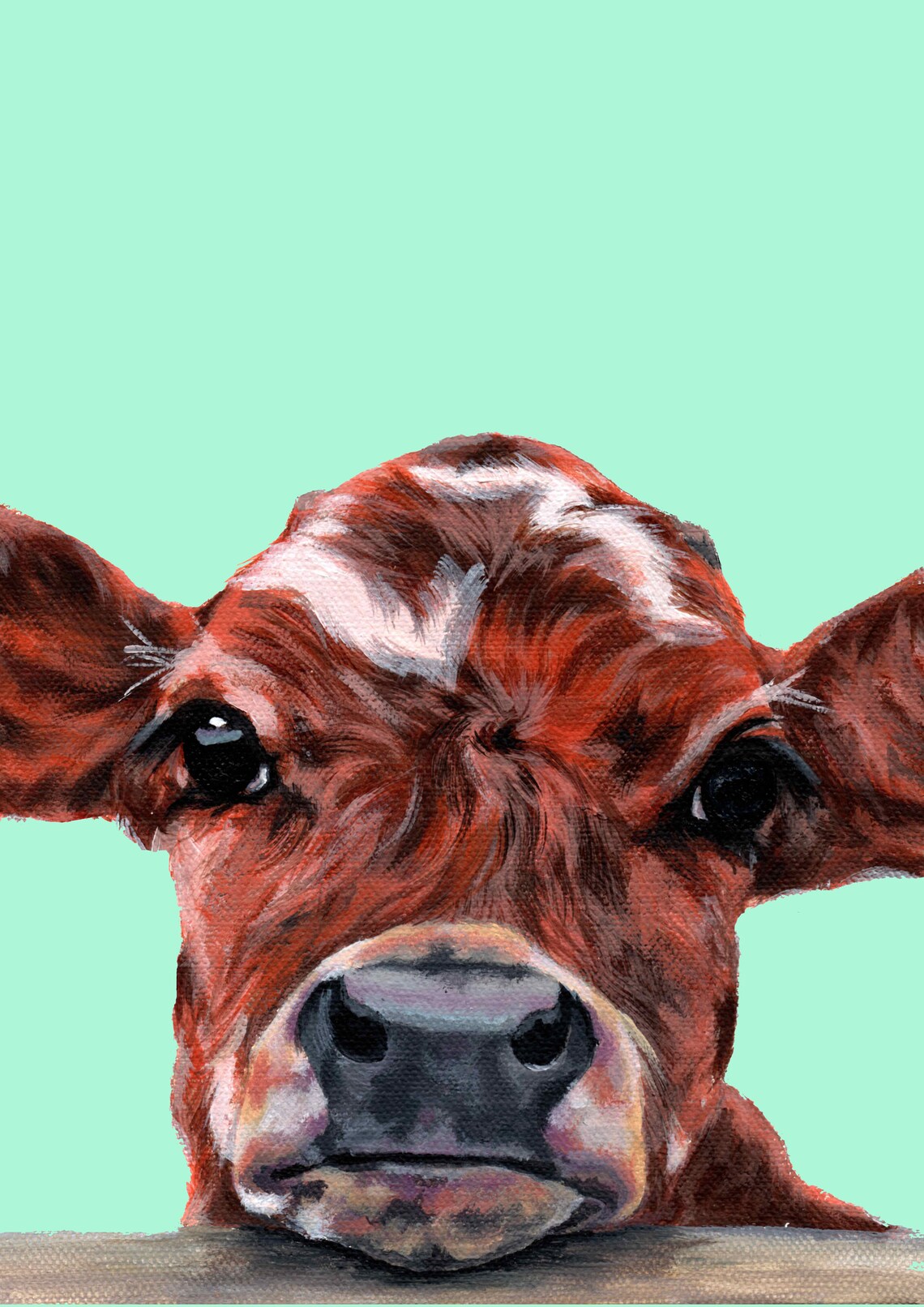 A4 Brown Cow Print Cow Print, Cow Painting, Cow Wall Art, Cow Decor ...