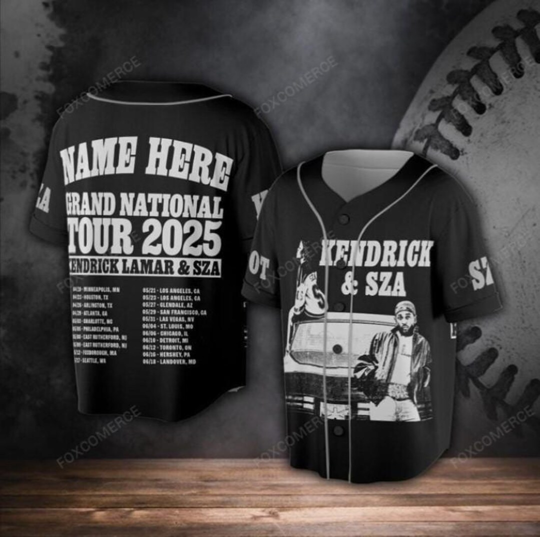 Kendrick Lamar and SZA Tour Baseball Jersey, Concert Tour Rap 2025 ...