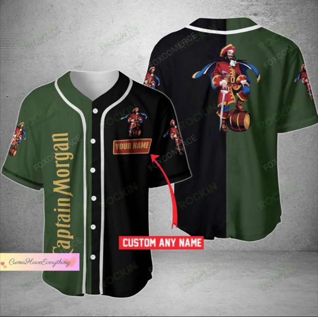 Captain Morgan Jersey Shirt, Personalized Captain Morgan Baseball ...
