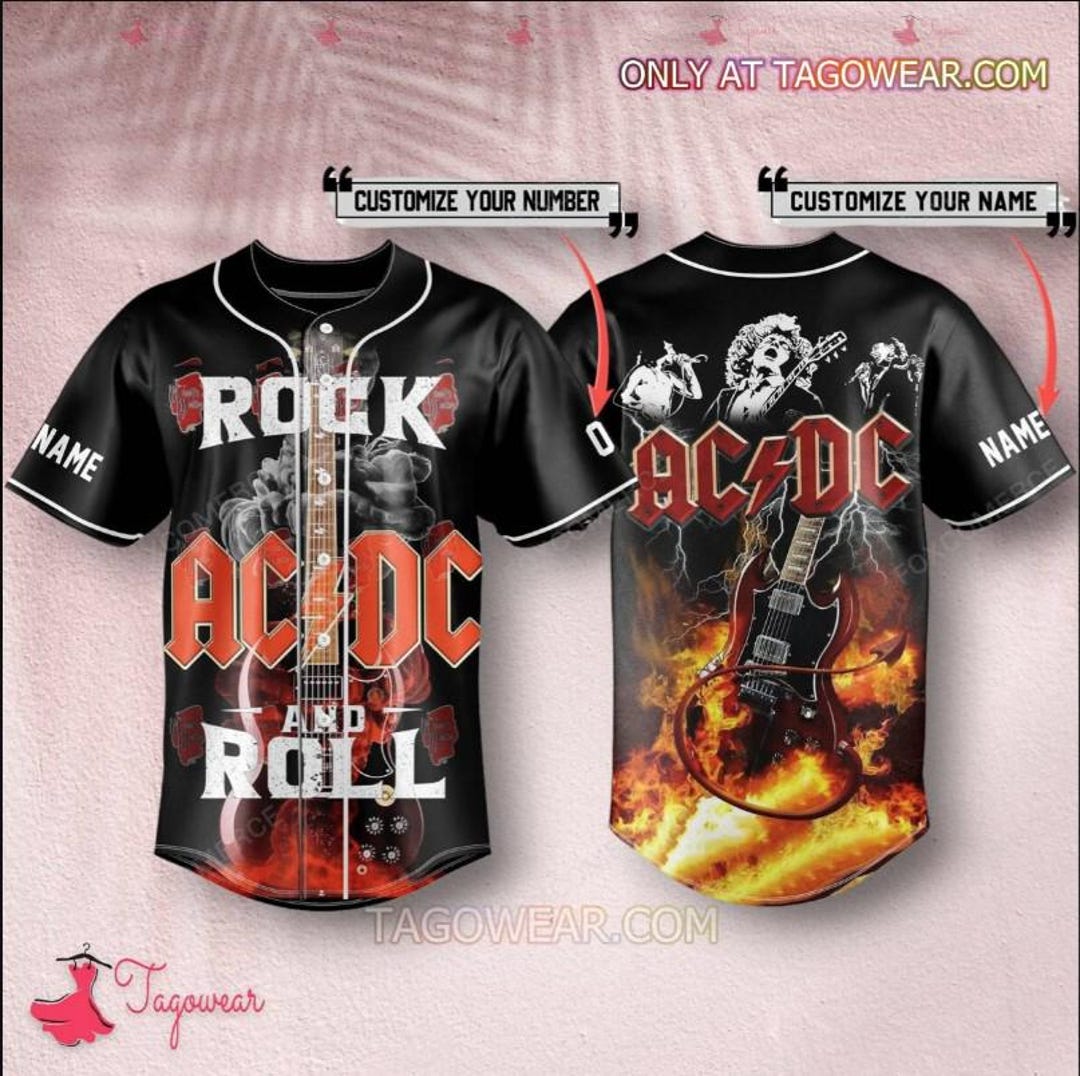 Rock and Roll ACDC Personalized Baseball Jersey - Etsy