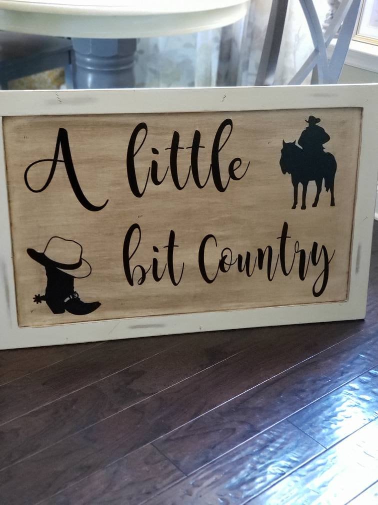 Large Cowboy Wall Sign. Horse Wall Decor Country Wall Sign. A Little ...