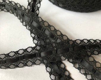 Black lace ribbon | Etsy