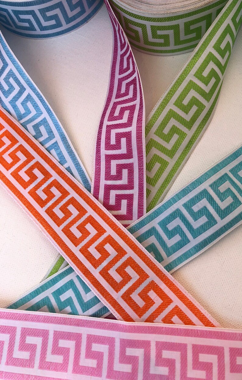 1 1/2 Greek Key Woven Jacquard Ribbon 1 yard 0133 | Etsy