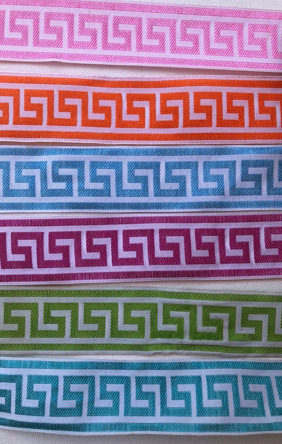 1 1/2 Greek Key Woven Jacquard Ribbon 1 yard 0133 | Etsy