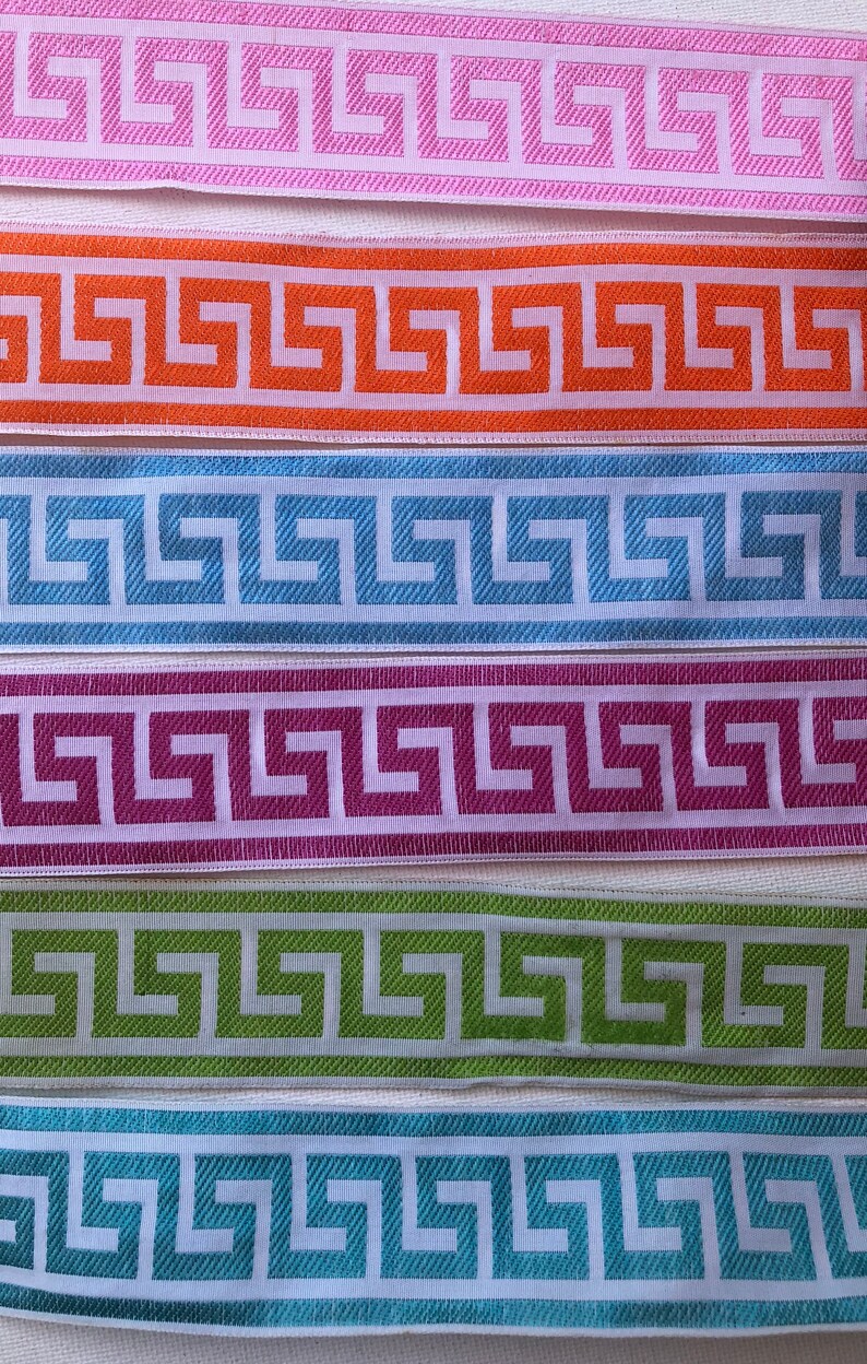 1 1/2 Greek Key Woven Jacquard Ribbon 1 yard 0133 | Etsy