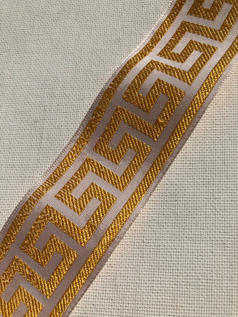 1 1/2 Greek Key Woven Jacquard Ribbon 1 yard 0133 | Etsy