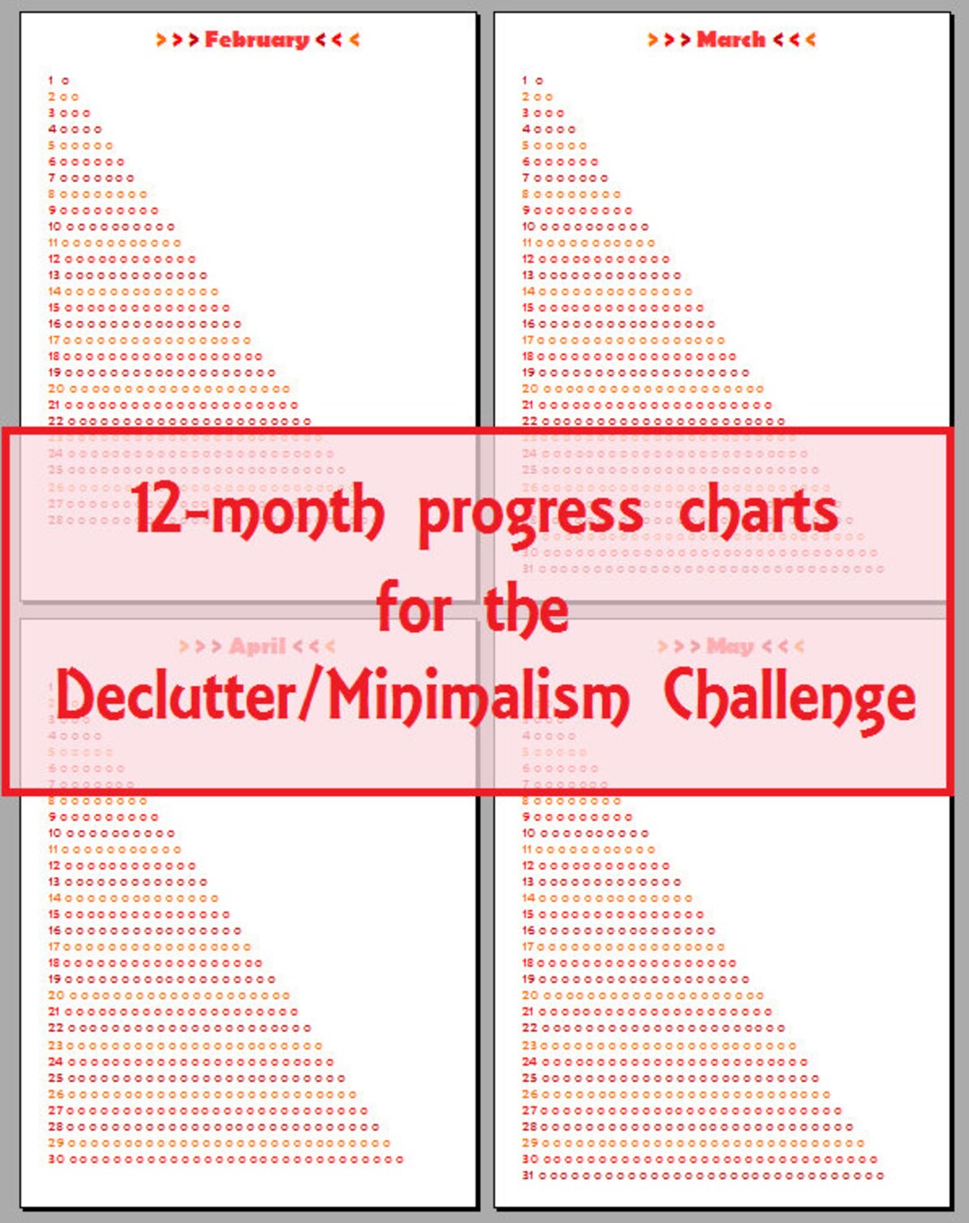 Printable Declutter Progress Chart (Instant Download) - Etsy
