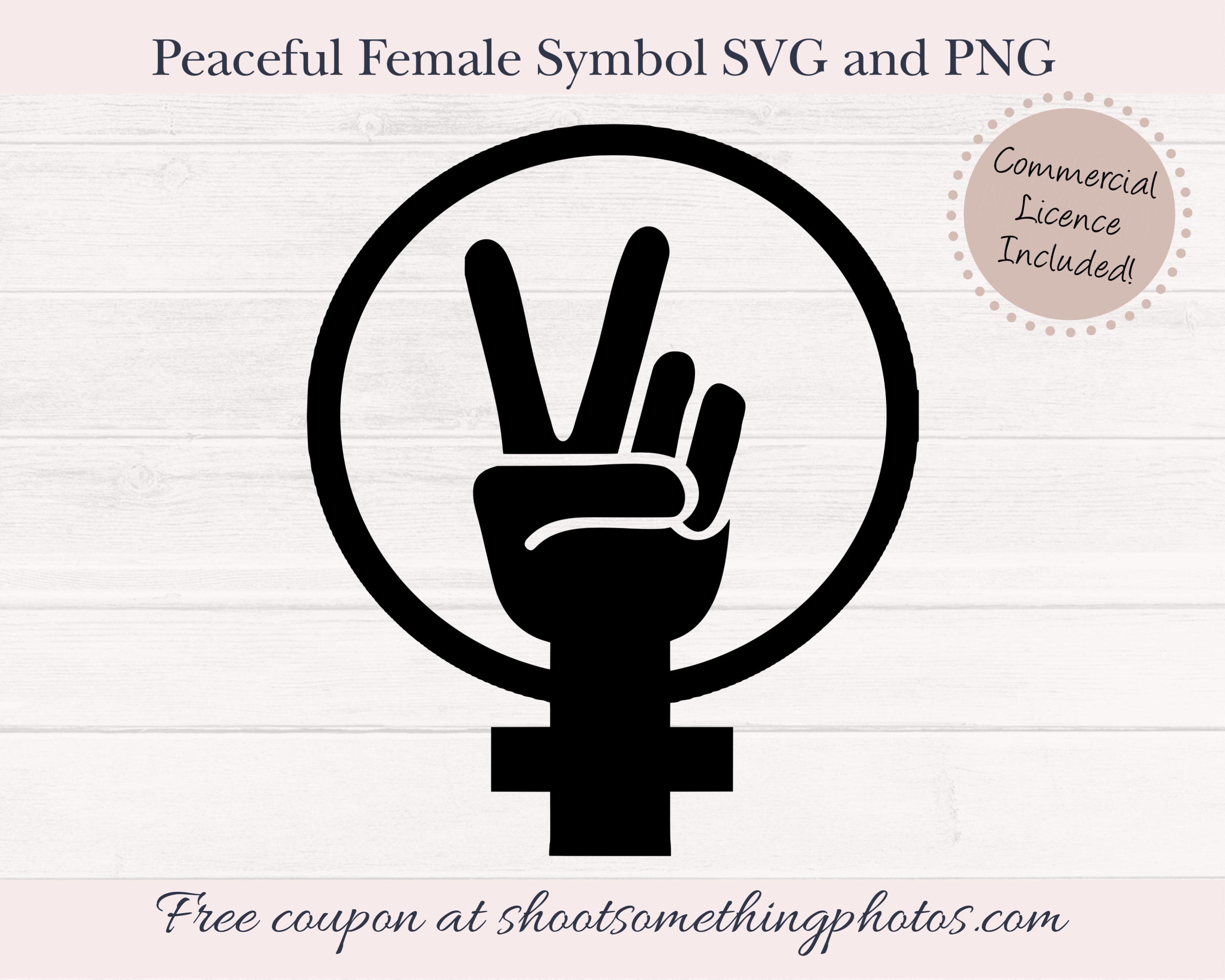 Female Symbol SVG With Peace Sign - Pro Choice Female Empowerment Clip ...