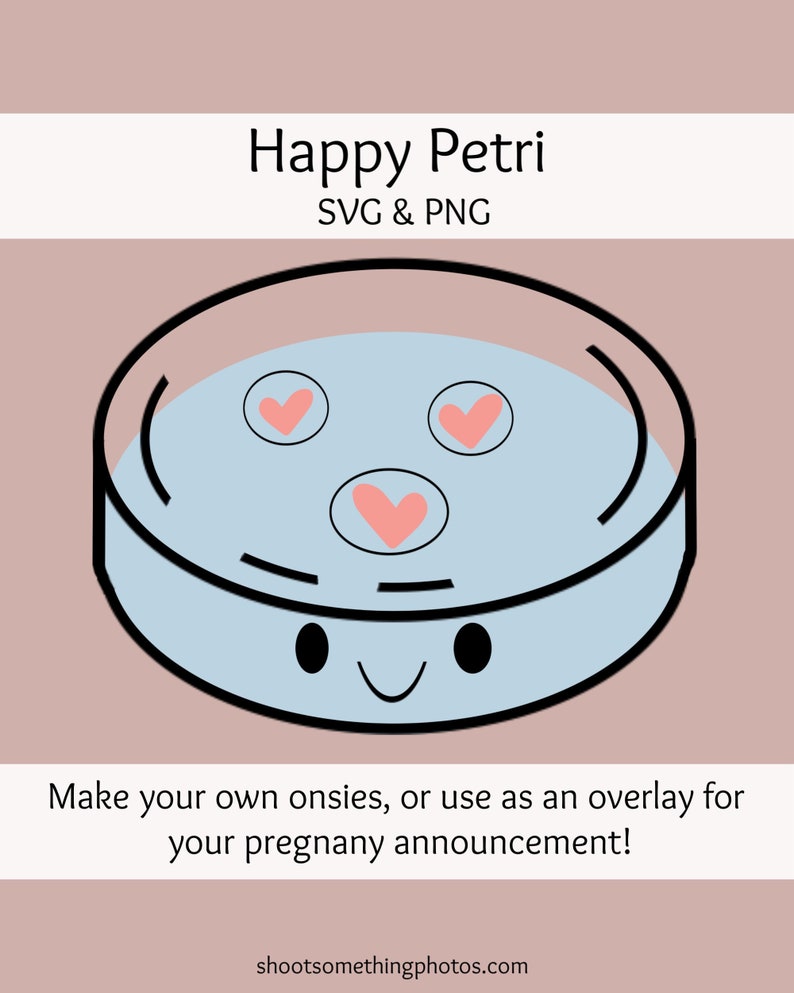 Happy Petri Dish With Embryos SVG and Png File IVF SVG Fertility Clip ...