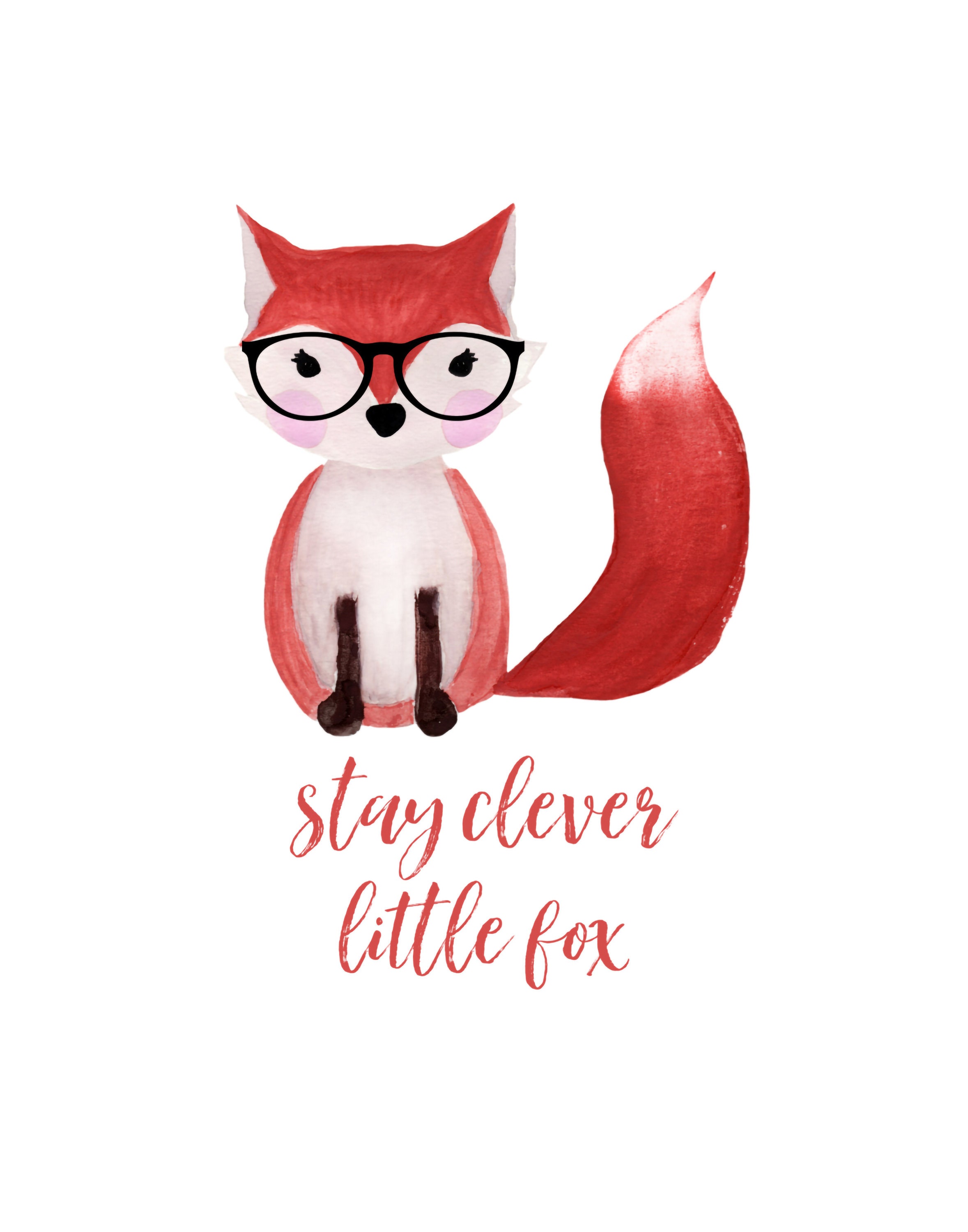 Stay Clever Little Fox Printable Nursery Wall Art Woodland Themed ...