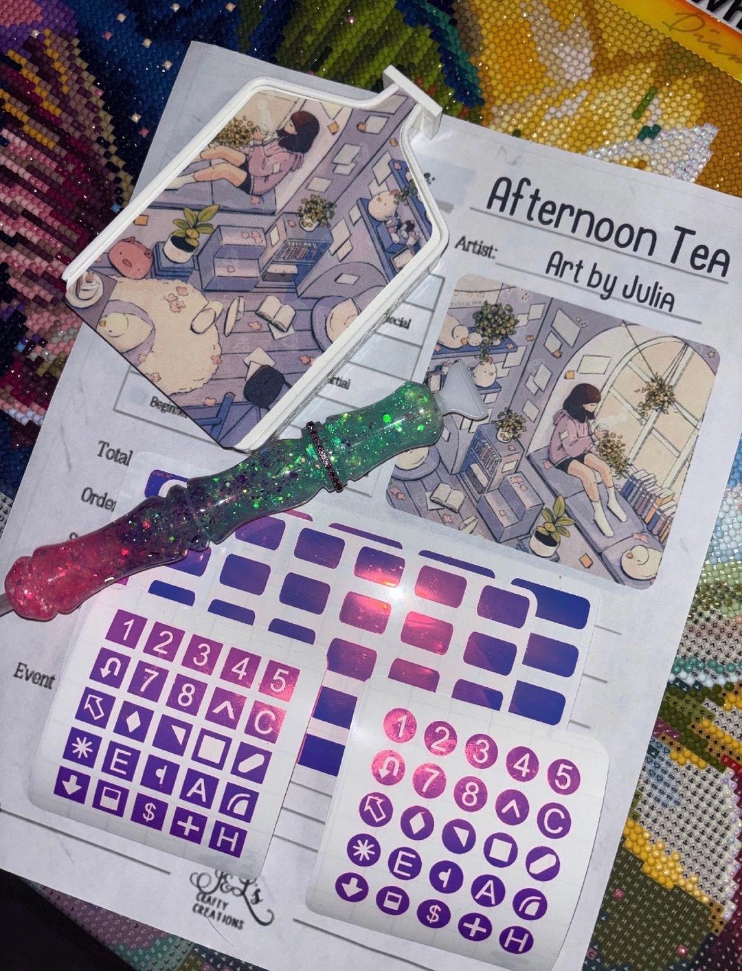 Diamond Painting Symbol Stickers: DAC Afternoon Tea by Art by Julia - Etsy