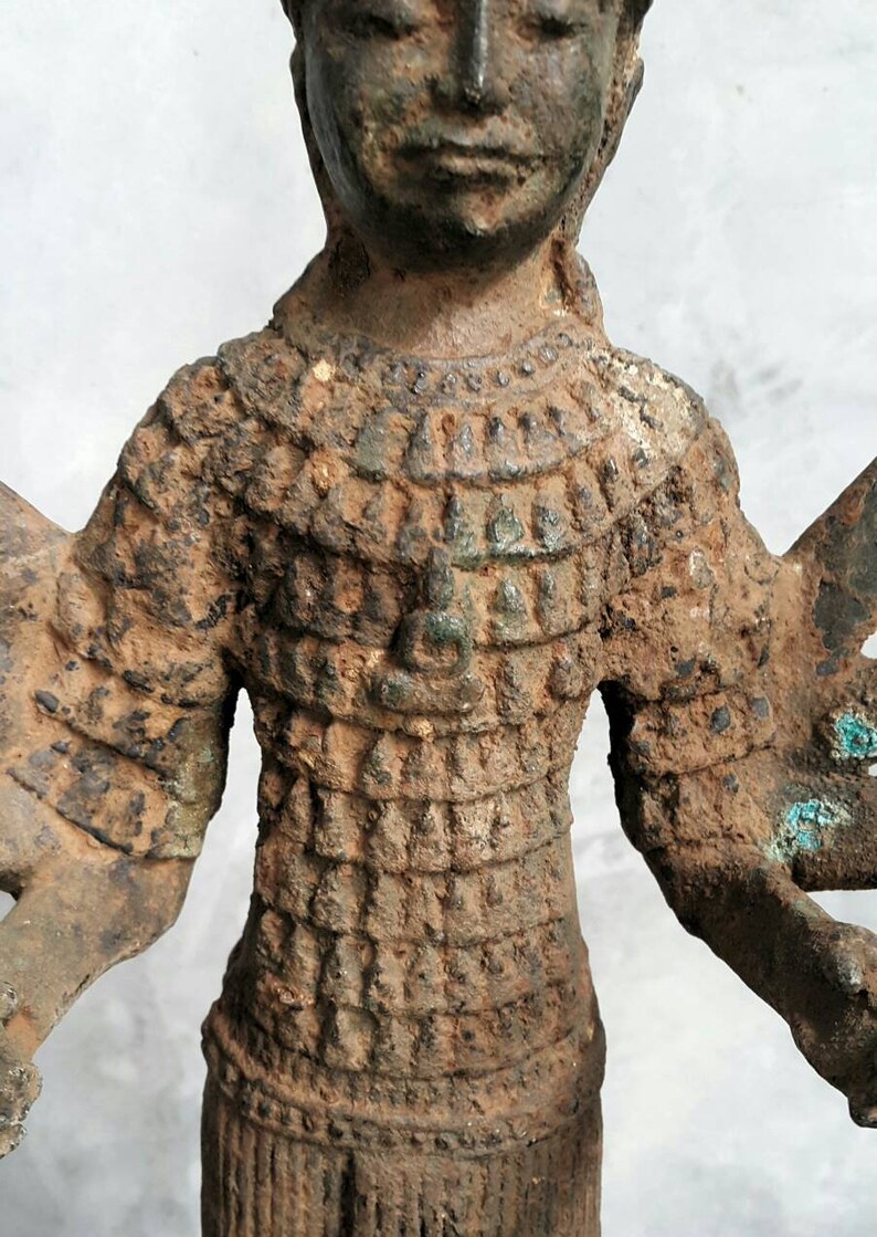 Vishnu Khmer God With 8 Arms Cast Bronze Buddha Statue 18" Tall ...