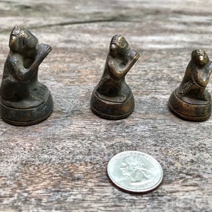 Set of 3 Antique Bronze Burmese Monkey Opium Weights / Gift | Etsy