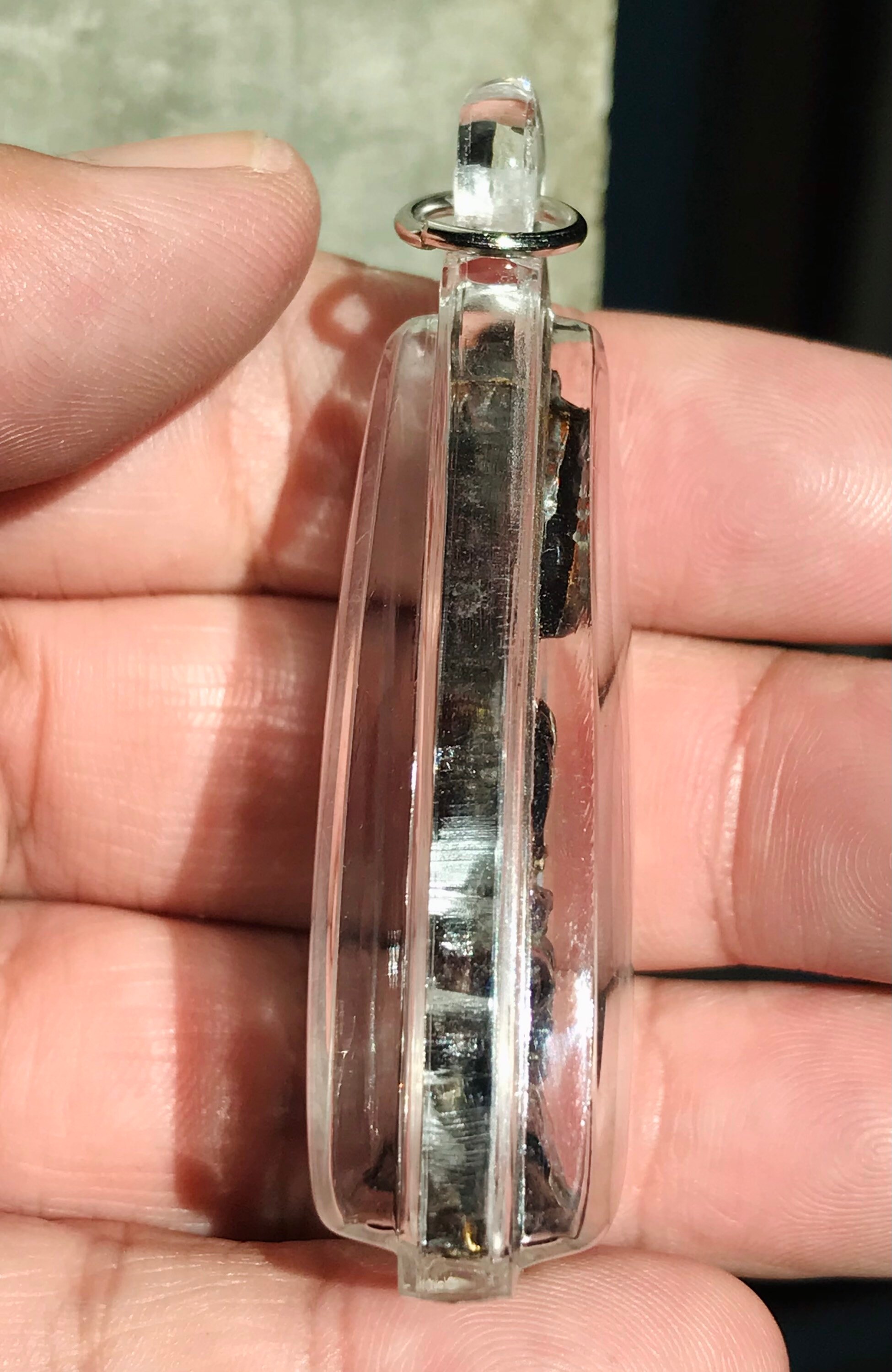 Vintage Thai Buddha Brass Amulet Encased in Clear Plastic Casing ...