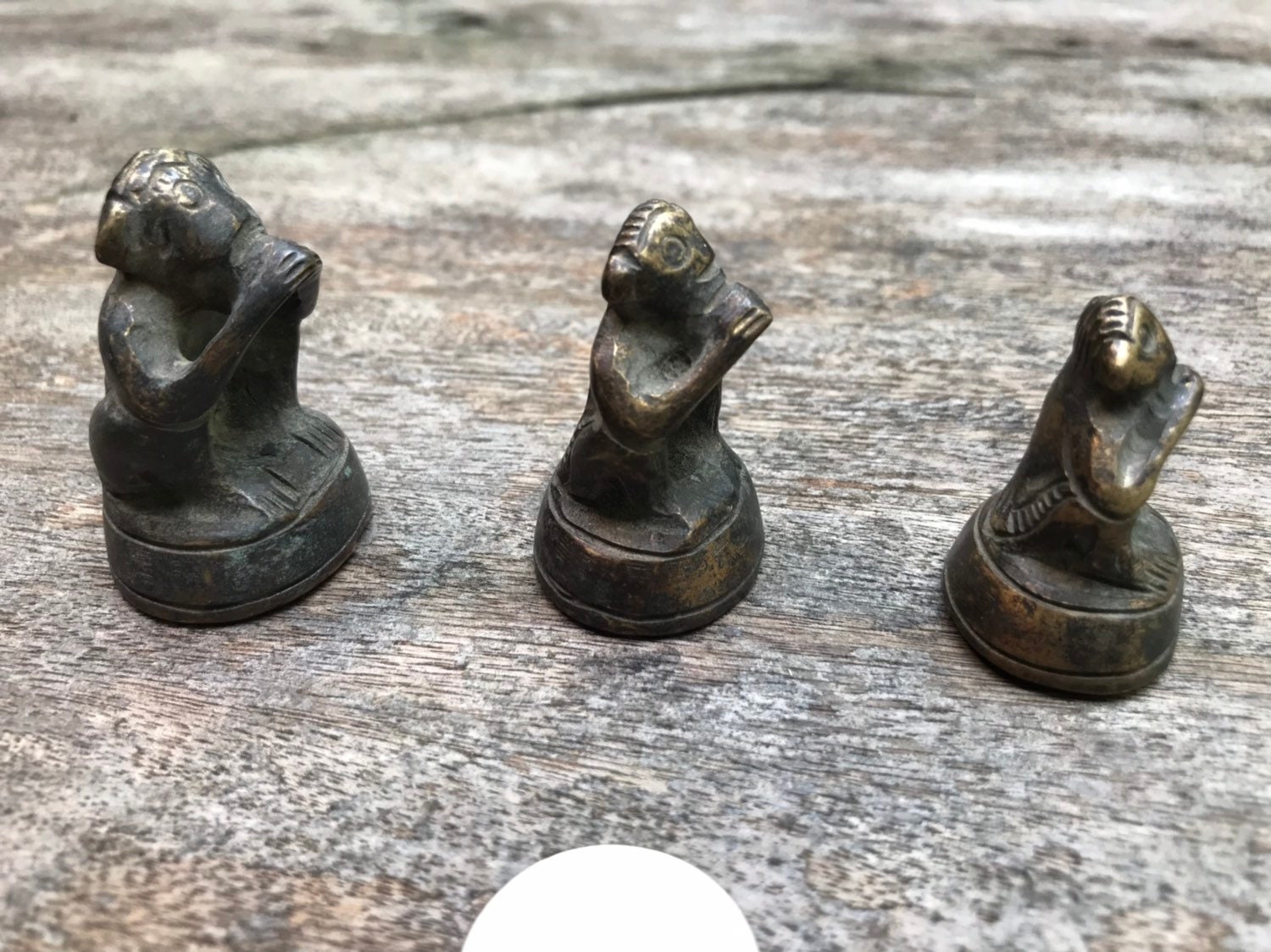 Set of 3 Antique Bronze Burmese Monkey Opium Weights / Gift for Dad ...