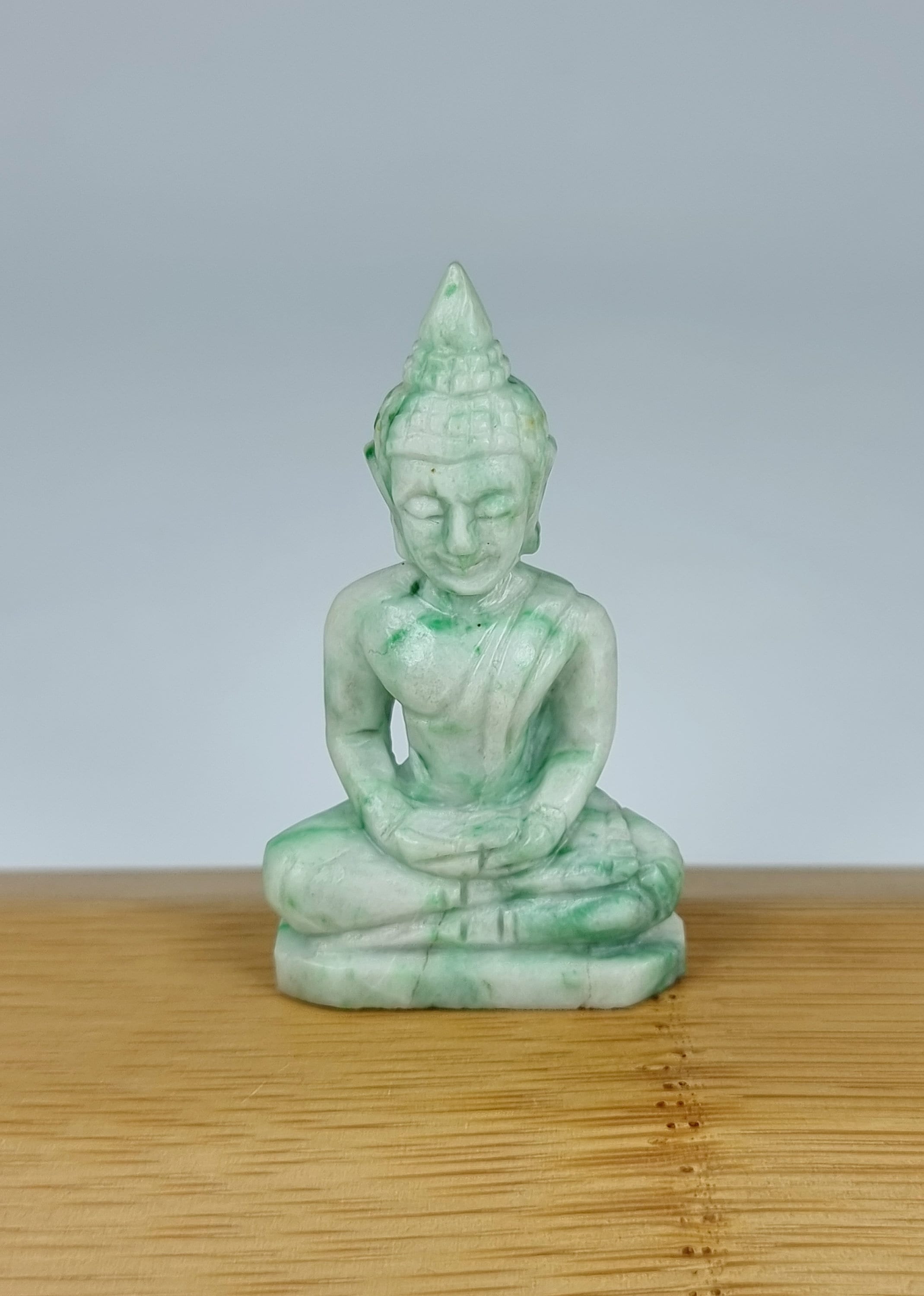 Burmese Black Jadeite Jade Hand Carved Miniature Sitting Prayer Buddha ...